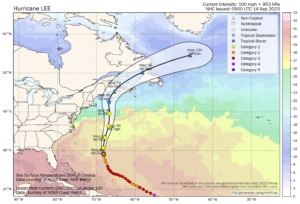 Hurricane Lee continues on its path toward New England and Atlantic ...