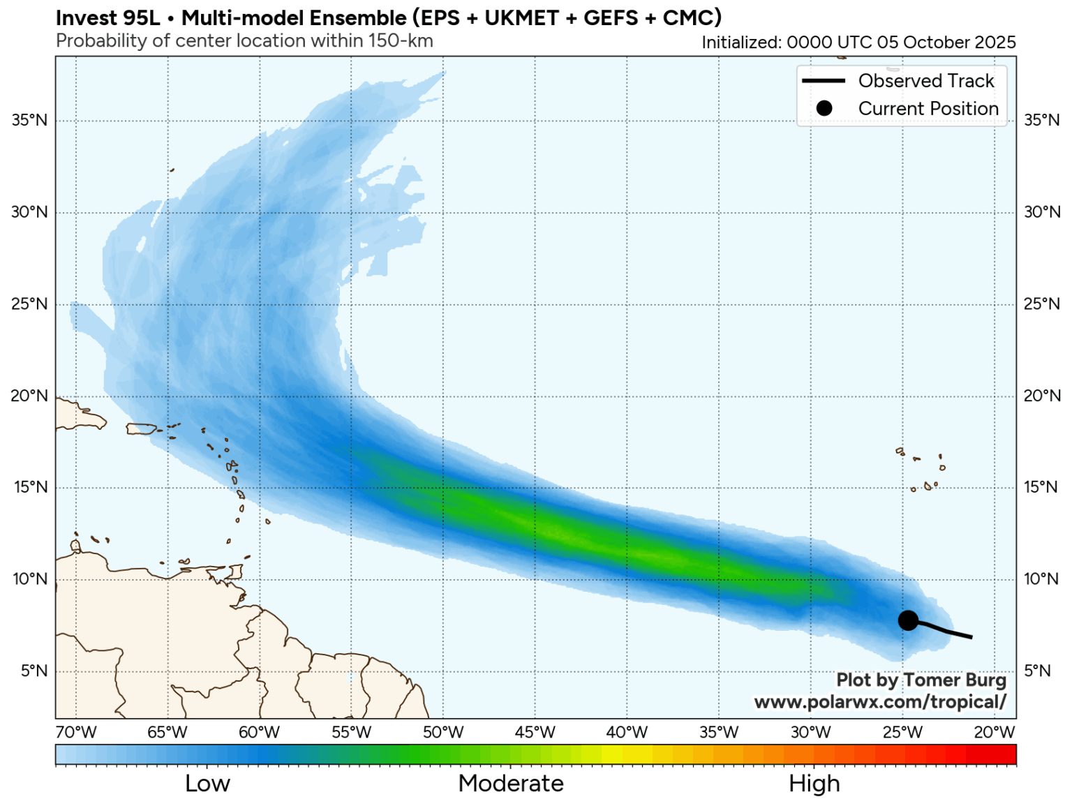 Invest 95L should develop this week but should miss the islands, while ...